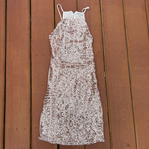Charlotte Russe | Dresses | Charlotte Russe Gold Sequin Mini Dress With ...